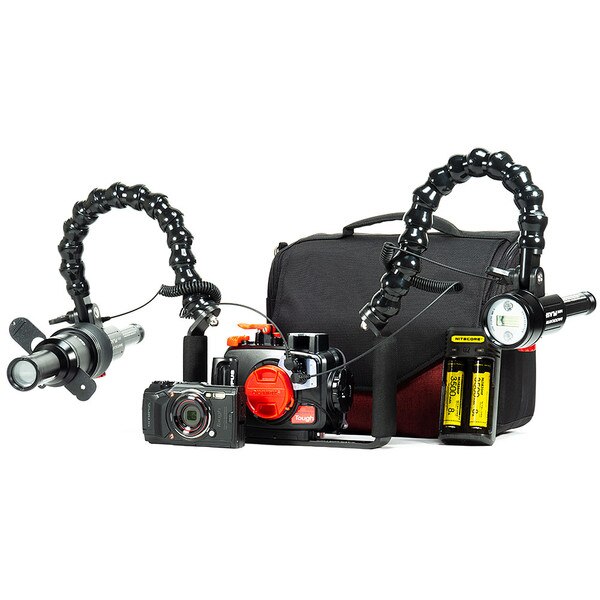 Olympus TG-6, PT-059 Housing & Backscatter Mini Flash MF-1 Underwater ...