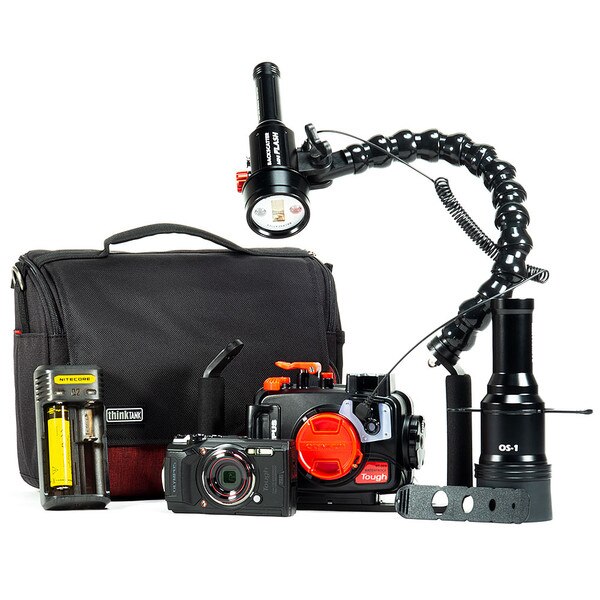 Olympus TG-6, PT-059 Housing & Backscatter Mini Flash MF-1 Underwater ...