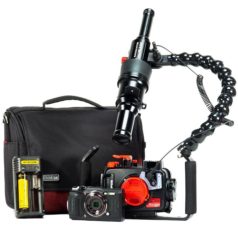 Olympus TG-6, PT-059 Housing & Backscatter Mini Flash MF-1 Underwater ...