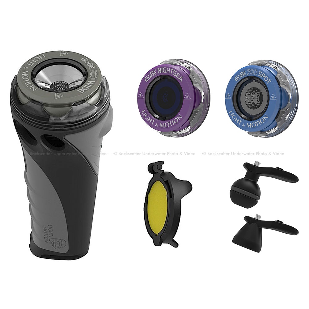 Light & Motion GoBe Underwater Video Light - GoBe Combo Kit - Backscatter