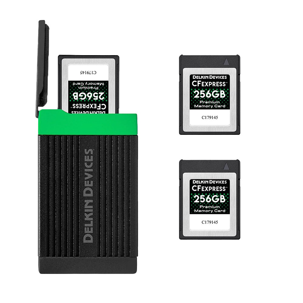 OPEN BOX DISPLAY - Two DELKIN 128GB CFexpress Memory Cards & Memory ...